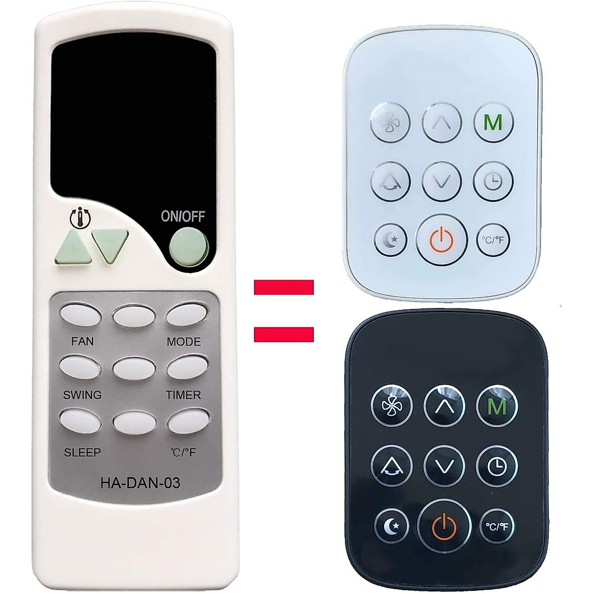 Replacement for DANBY Air Conditioner Remote Control for Model DPA120E1BDB DPA120E1WDB DPA100EAUWDB DPA100EAUBDB DPA120EAUWDB DPA120EAUBDB DPA120HEAUBDB DPA140HEAUBDB DPA140HEBUBDB DPA140HEAUWDB