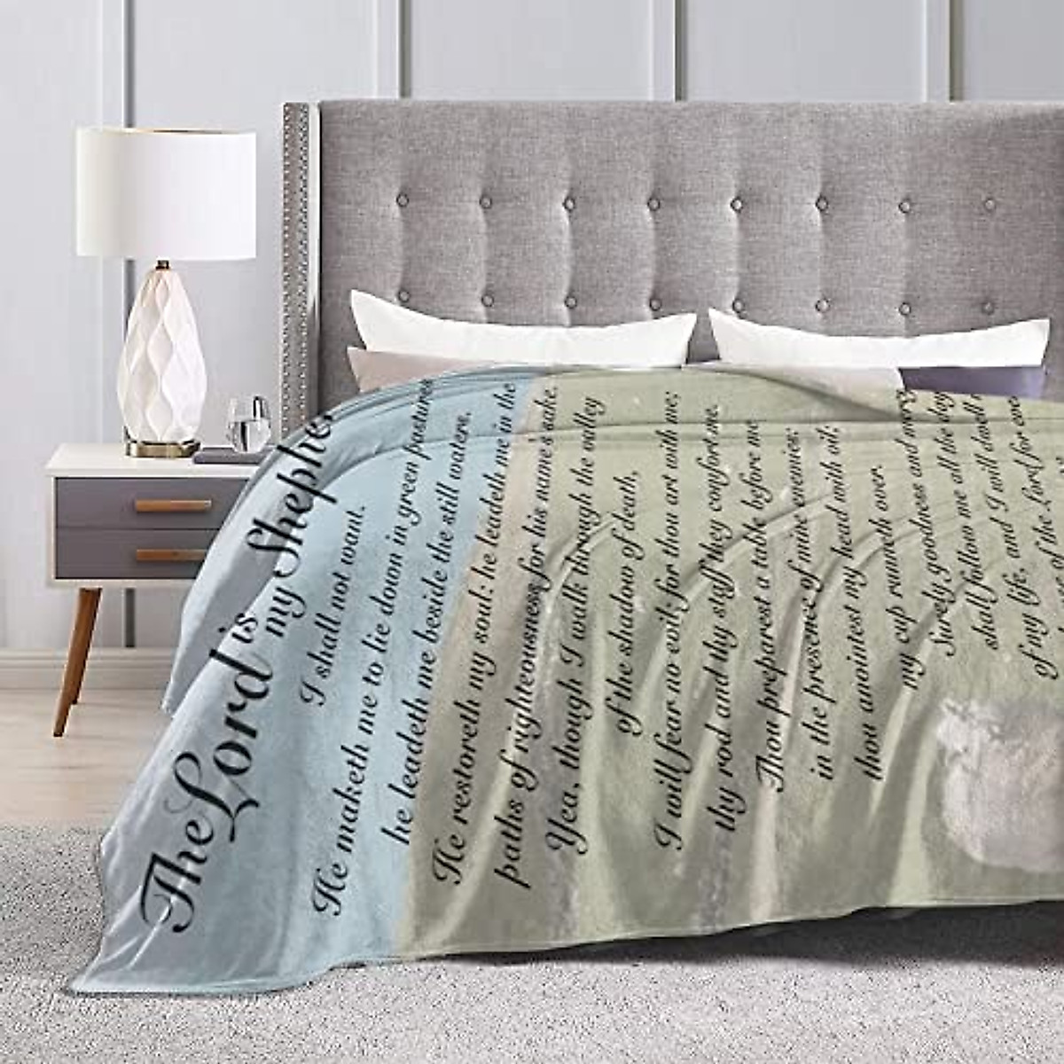 Psalm 23 The Lord is My Shepherd, Irish Field Novelty Blanket Soft Flannel Fleece Throw Blanket Super Soft Lightweight for Couch 60"X50"