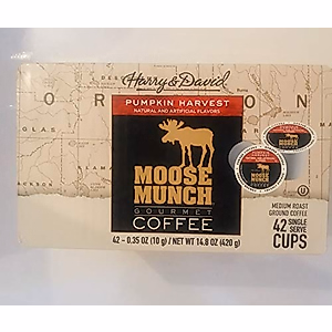 Harry & David Moose Munch Pumpkin Harvest Gourmet Coffee 42 Single Serve Cups