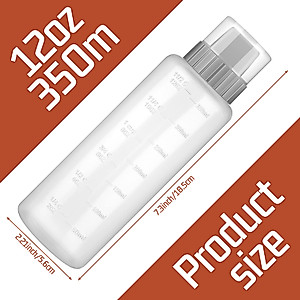 12 Pieces Porous Condiment Squeeze Bottle Refillable Condiment 5 Hole Container with Lid Syrup Squirt Bottle Sauce Dispenser Ketchup Bottle for BBQ, Oil, Hot Sauce, Salad Dressing, Cooking, 12oz