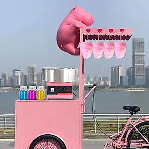 Cotton Candy Machine Commercial, Electric Cotton Candy Maker, 1080W Candy Floss Maker, Perfect for Family Party Amusement Park Carnival,Pink