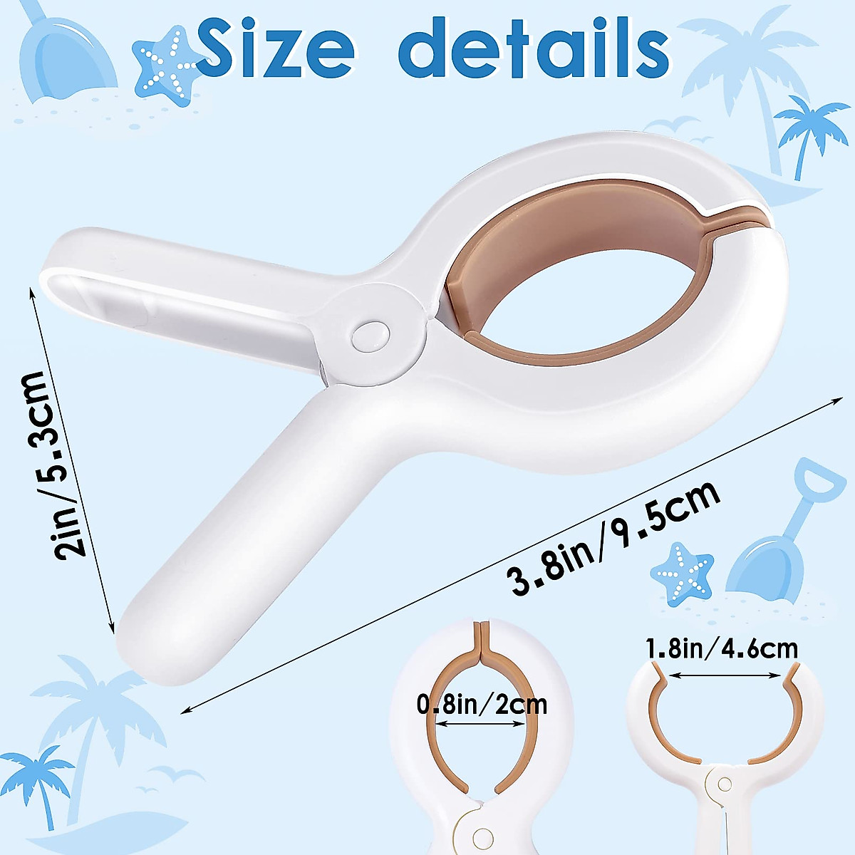 JEFHOMKIT 12 Pack Beach Towel Clips,Heavy Duty Plastic Clothpins Beach Pool Chair Clip with Anti-Rust Springs,Quilt Drying Clip Strong Grip Holder to Keep Your Towel from Blowing Away,No Trace Design