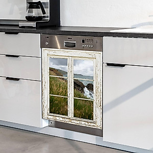 Dishwasher Magnet Cover Blue Green Waves Crashing Against Cliffs Near Clifden Ireland Magnetic Refrigerator Stickers Decorative Appliance Cover Fridge Panels Metal Door Garage 23x26in