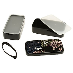 Kotobuki 2-Tiered Bento Box, Rabbit and Cherry Blossom