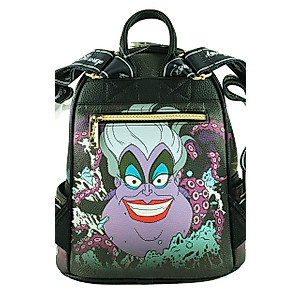Wondapop Disney Ursula 11" Vegan Leather Fashion Mini Backpack