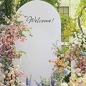 Toolterritary Metal Arch Backdrop Stand and Cover Set, 7.2FT, 6.6FT, 6FT Wedding Arch Frame, Easy to Assemble, Gold Arch Stand for Birthday, Party, Baby Shower, Graduation Ceremony
