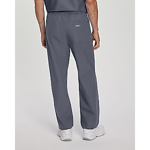 Landau Standard Essentials Unisex Relaxed Fit 1-Pocket Drawstring Scrub Pants 7602, Steel Grey, Medium