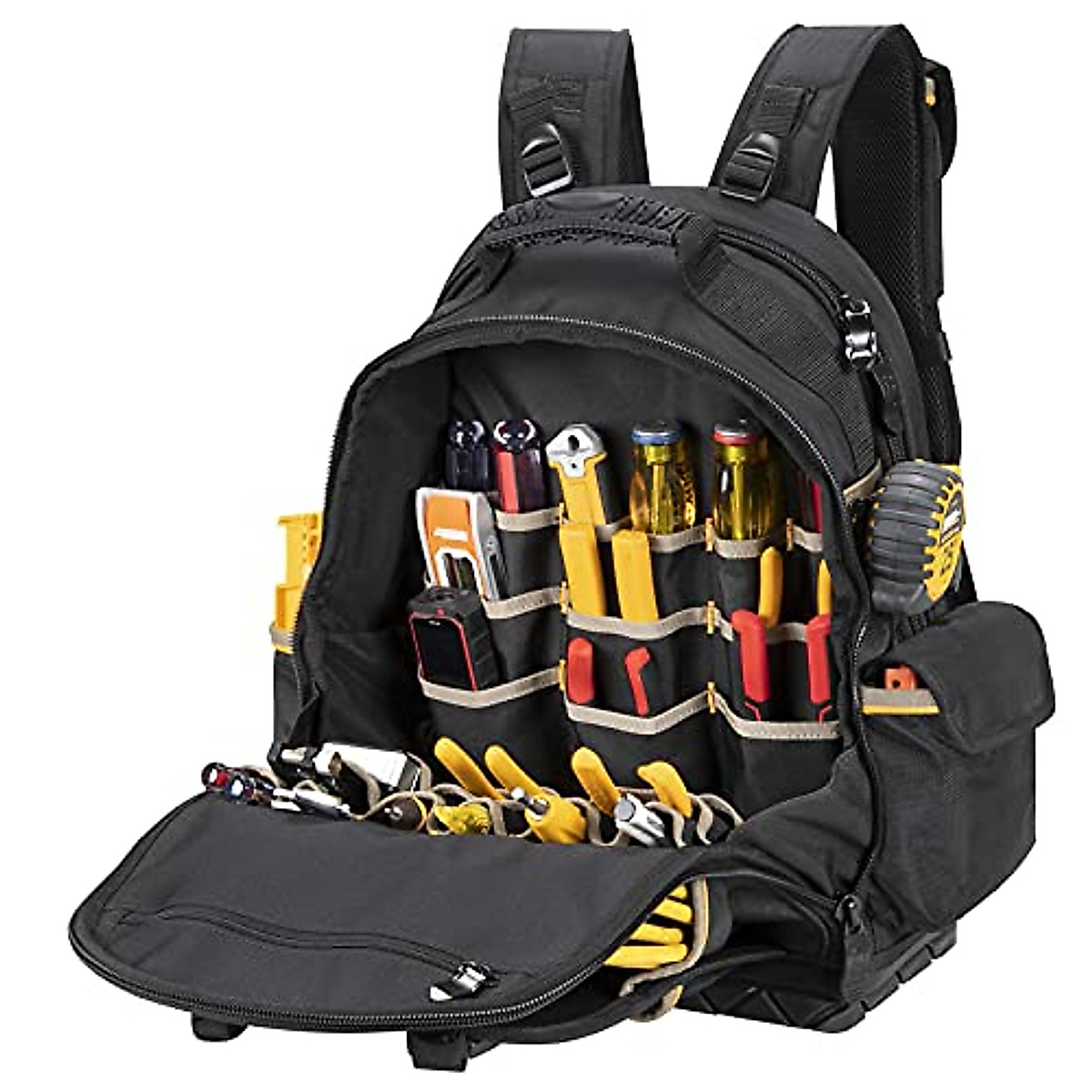 CLC Work Gear PB1133 38 Pocket Molded Base Tool Backpack, Black/Blue