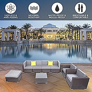 WYKDD PE Wicker Rattan Corner Sofa Set Patio Furniture Set in Stock for The Outdoors and Patio