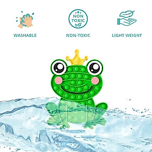 Frog Push Pop Bubble Fidget Toy, Silicone Animal Sensory Squeeze Toy, Stress Relief, Anti-Anxiety, ADHD, Autism, Special Fidget Popper Gift for Kids and Adults, 1 Count (Frog)
