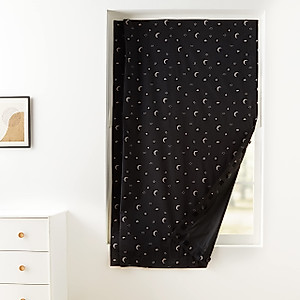 Amazon Basics Portable Window Blackout Curtain Shade with Suction Cups for Travel, Kids, and Baby Nursery - 50" x 78", Moon & Stars - 1-Pack