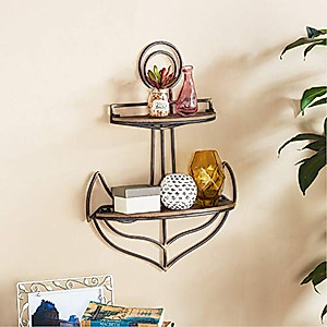 Danya B. FHB626 Decorative Sturdy Nautical Anchor Wall Shelf for Coastal or Seaside Home Decor