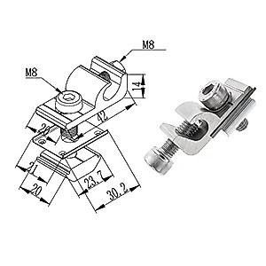 DGHAOP 4pcs Grounding Lug Clips Solar Photovoltaic Bracket Solar Ground Clips Photovoltaic Lightning Protection Ground Terminal