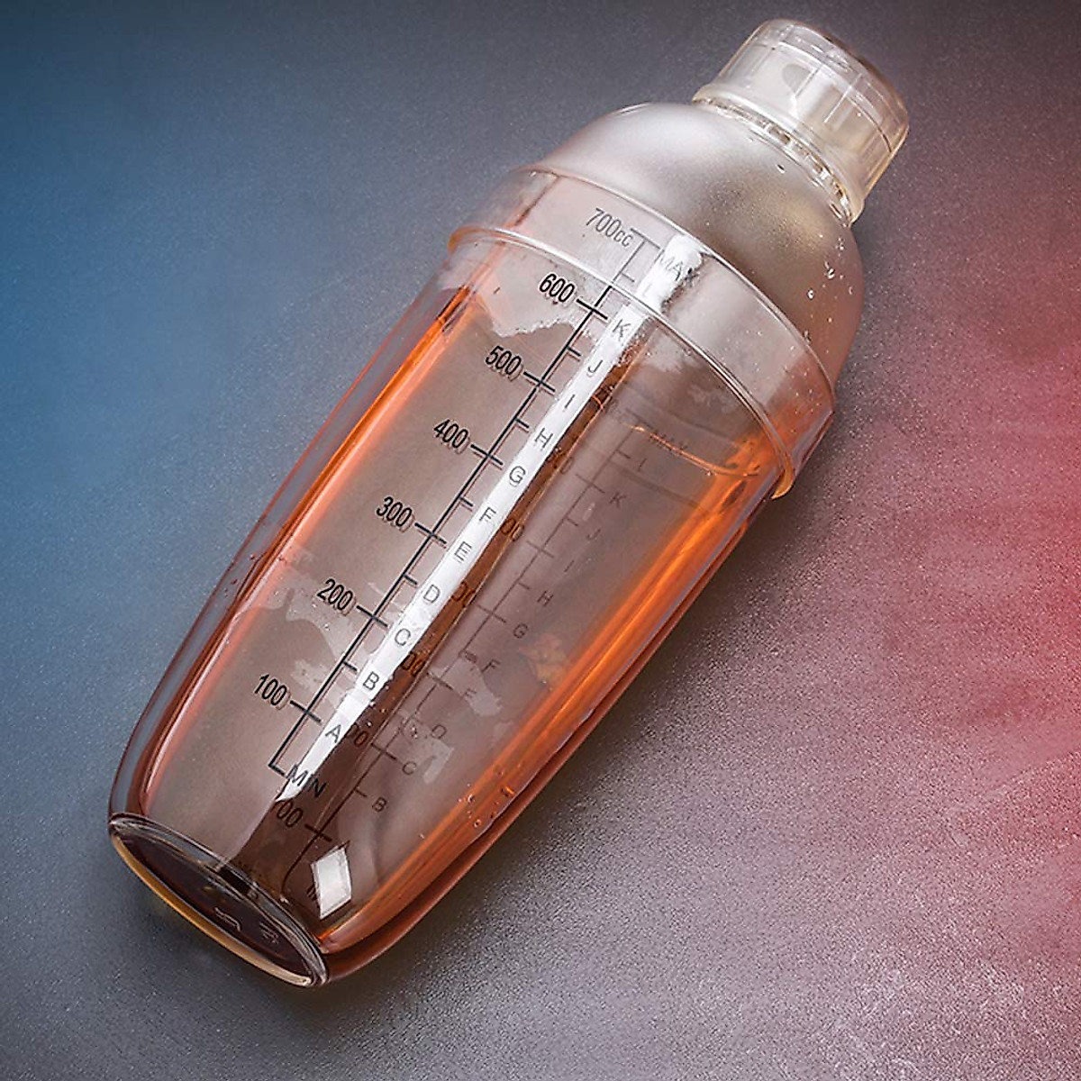 2 Pcs Plastic Cocktail Shaker,Drink Mixer Boba Tea Shaker,Professional Bar Tools Set (24oz/700cc)