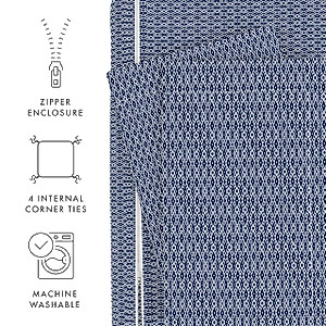 Linen Market iEnjoy Home Hotel Collection Premium Ultra Soft Blue Diamond Pattern 3 Piece Duvet Cover Set, Navy, Queen/Full