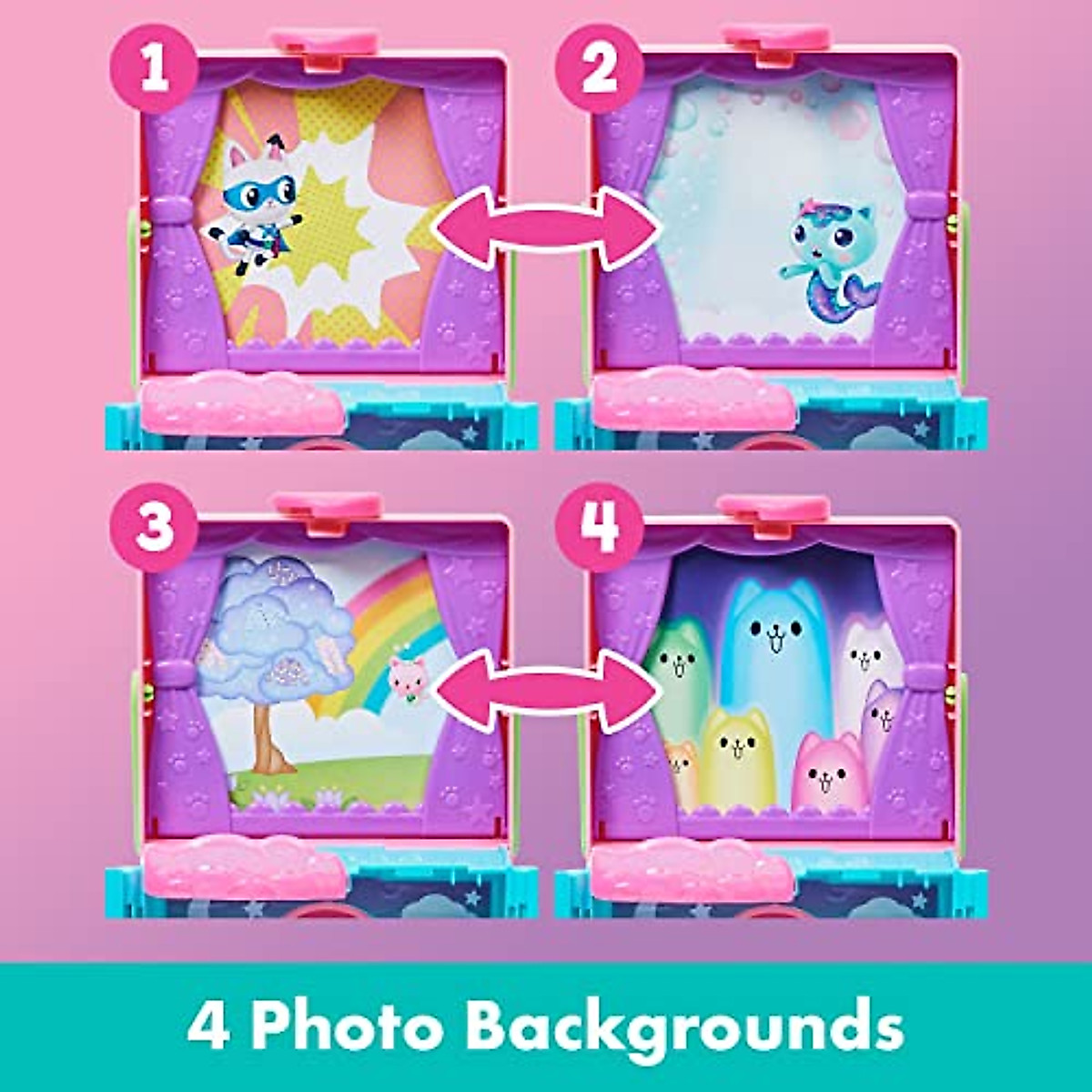 Gabby’s Dollhouse, Dress-Up Closet Portable Playset with a Gabby Doll, Surprise Toys and Photo Shoot Accessories, Kids Toys for Ages 3 and up