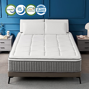 Full Mattress, DIGLANT 12 Inch Gel Memory Foam Hybrid Mattress, Euro Top Pocket Spring Mattress in a Box, Balance Support & Motion Isolation, Medium Feel Mattress, CertiPUR-US Certified