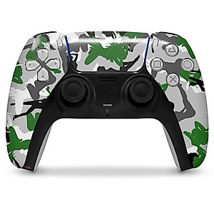 WraptorSkinz Skin Wrap compatible with Sony PS5 DualSense Controller Sexy Girl Silhouette Camo Green (CONTROLLER NOT INCLUDED)