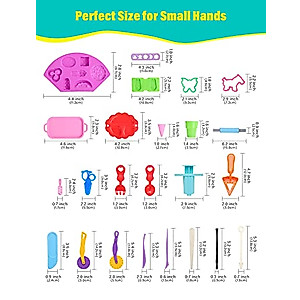 Play Dough Tools Set for Kids - 40PCS Playdough Toys Accessories with Shapes Cutters Extruder Kiddy Dough Tools Kit for Girls Boys