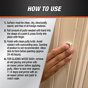 DAP 7079812240 Painters Putty Hp Raw Building Material, 1/2 Pint, White, 96 Fl Oz