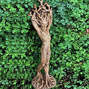 ALMOXVYE Forest Goddess Statue Resin Jewelry Garden Crafts Tree Monster Statue Green Man Resin Forest Goddess Male God Statue Jewelry Ornaments (Male god)