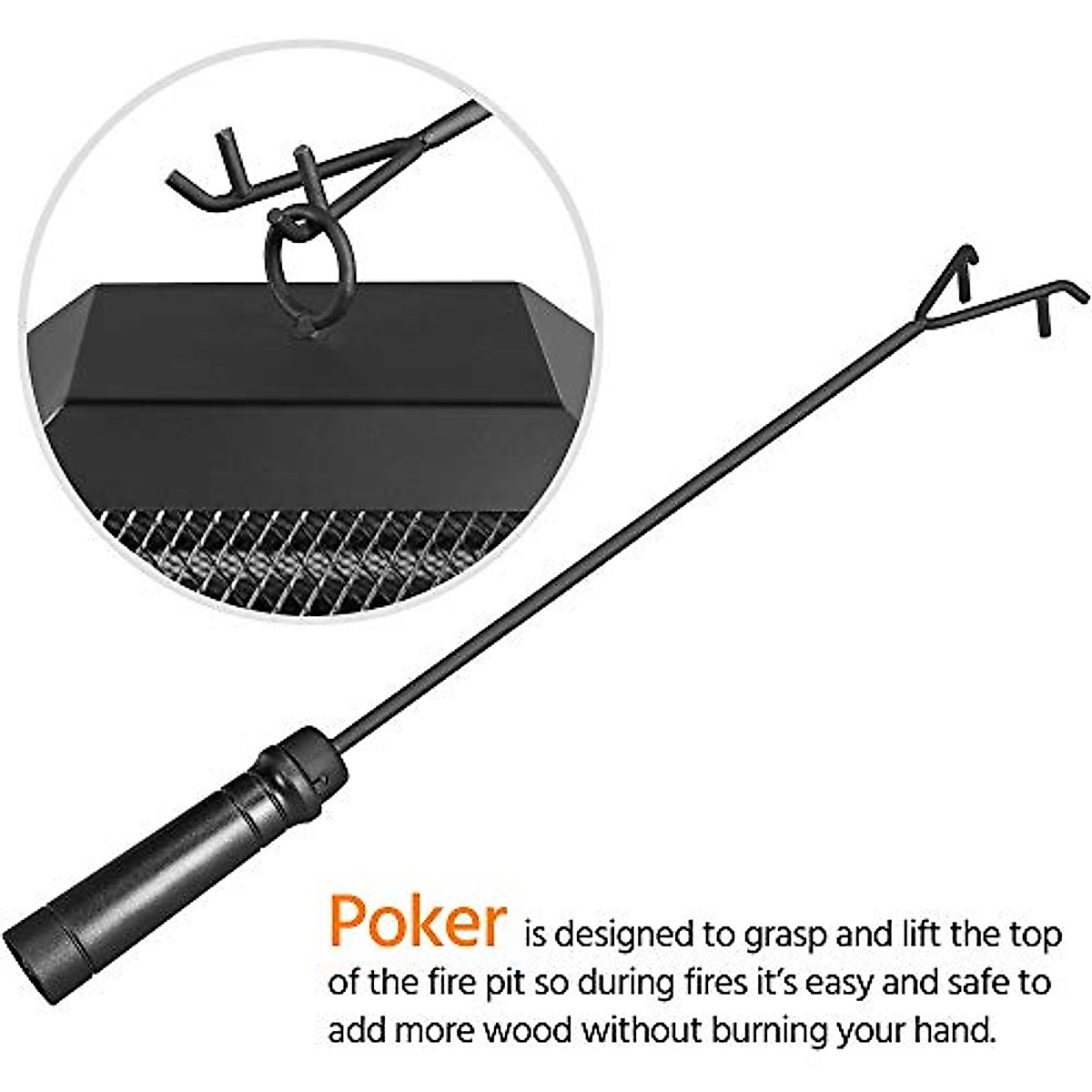 Yaheetech 32in Outdoor Fire Pit Metal Square Firepit Wood Burning Backyard Patio Garden Beaches Camping Picnic Bonfire Stove with Spark Screen, Log Poker