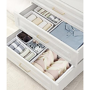 12 Pack Drawer Organizers for Clothing, Foldable Clothes Drawer Organizer for Underwear, Folded Clothes, Baby Clothing, Socks, Bra, Towels, Ties - Multi-pack Clothes Organizer Storage Box (White)