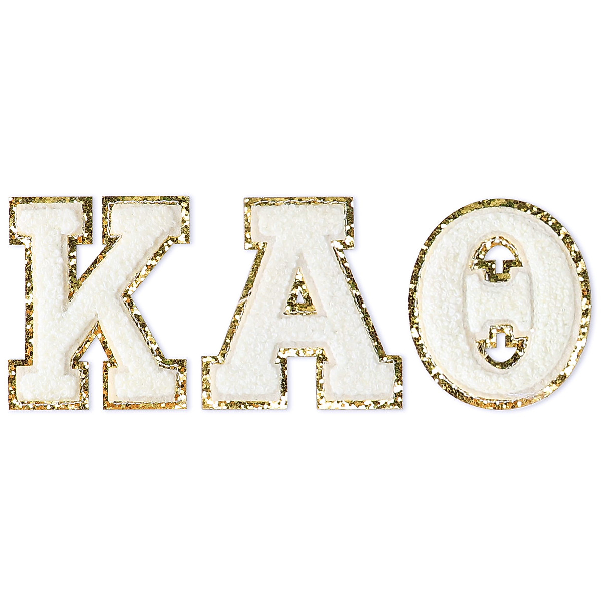 Sorority Shop Kappa Alpha Theta Chenille Letter Stickers - Adhesive Back, Set of 3 Greek Letters