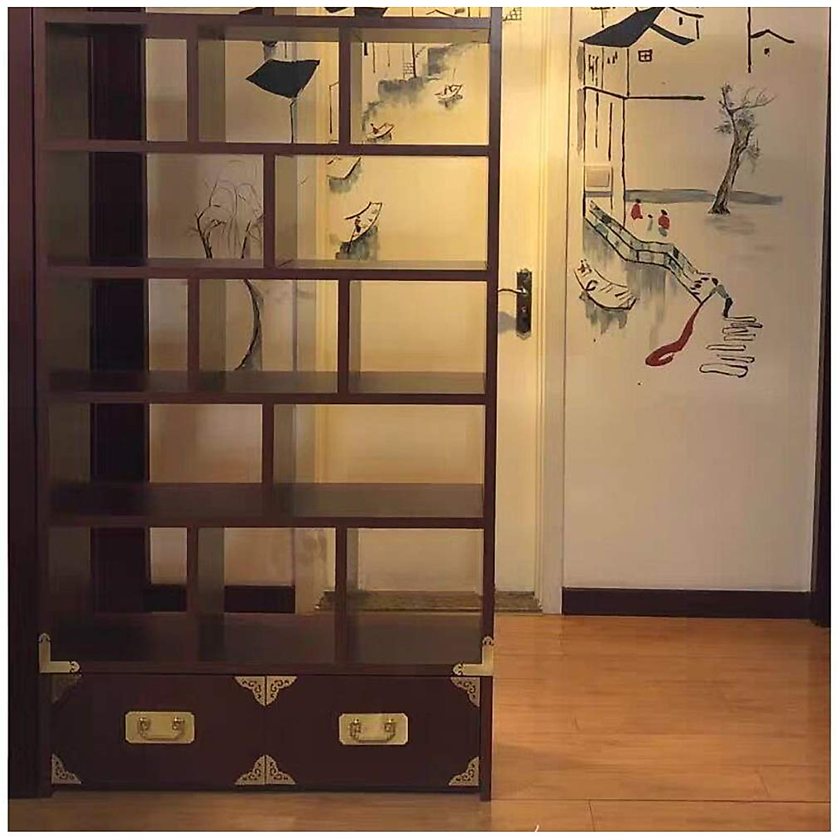 Tiazza 4Pcs Antique Embossing Brass Decorative Corner Protectors Braces Classical Furniture Tables and Chairs Cabinet Corner Guard Edge Cover