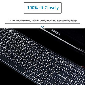 Keyboard Cover for MSI Raider GE77HX GE77 GE76 GE75 GE63, MSI Stealth GS76 GS75, MSI Vector/Leopard GP76 GP75, MSI Katana GF75, MSI Titan GT76, MSI Pulse GL75 GL65 15.6 17.3 MSI Gaming Keyboard Skin