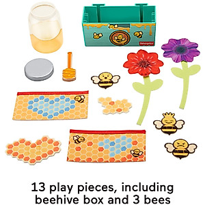 Fisher-Price Backyard Beekeeper, 13-piece pretend beehive play set for preschool kids ages 3 years and up