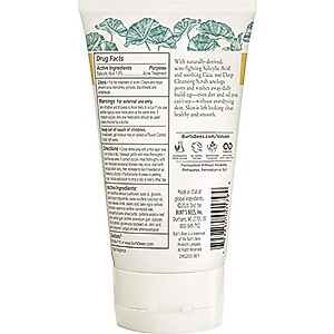 Burt's Bees Natural Acne Solutions Pore Refining Cleansing Scrub, Exfoliating Face Wash for Oily Skin, 4 Oz (Package May Vary)