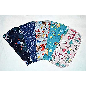 1 Ply World Of Science Flannel Washable Kids Lunchbox Napkins 8x8 inches 5 Pack - Little Wipes (R) Flannel
