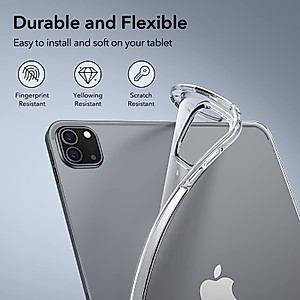 ESR for iPad Pro 11 inch Case, iPad 11 Pro Case (2022/2021, 4th/3rd Gen), Soft Protective Back Shell, Slim and Light, Yellowing Resistant, Supports Pencil Pro&Pencil (USB-C), Project Zero Series,Clear