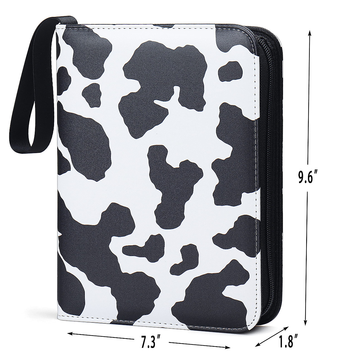 4 Pocket Trading Card Binders for 400 Cards, Cute Kawaii Cow Milk Pattern