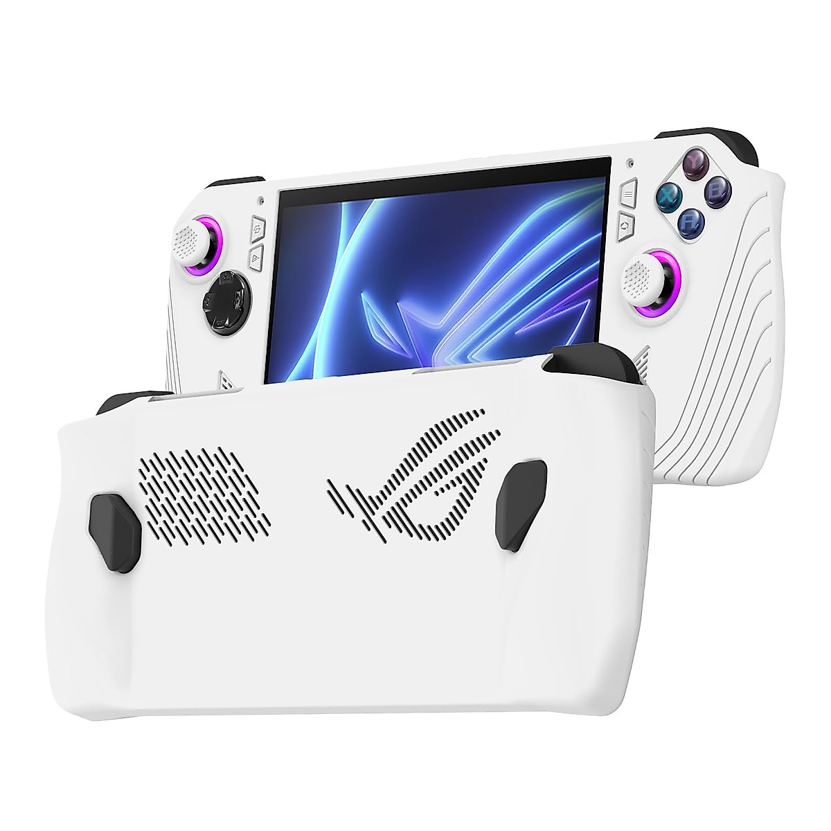 Writiany Protective Silicone Case for 2023 ASUS ROG Ally Game Console Drop-Proof Case for 2023 ASUS Rog Ally Handheld Case (White)
