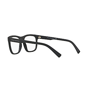 A|X ARMANI EXCHANGE Men's AX3050 Square Prescription Eyeglass Frames, Matte Black/Demo Lens, 53 mm