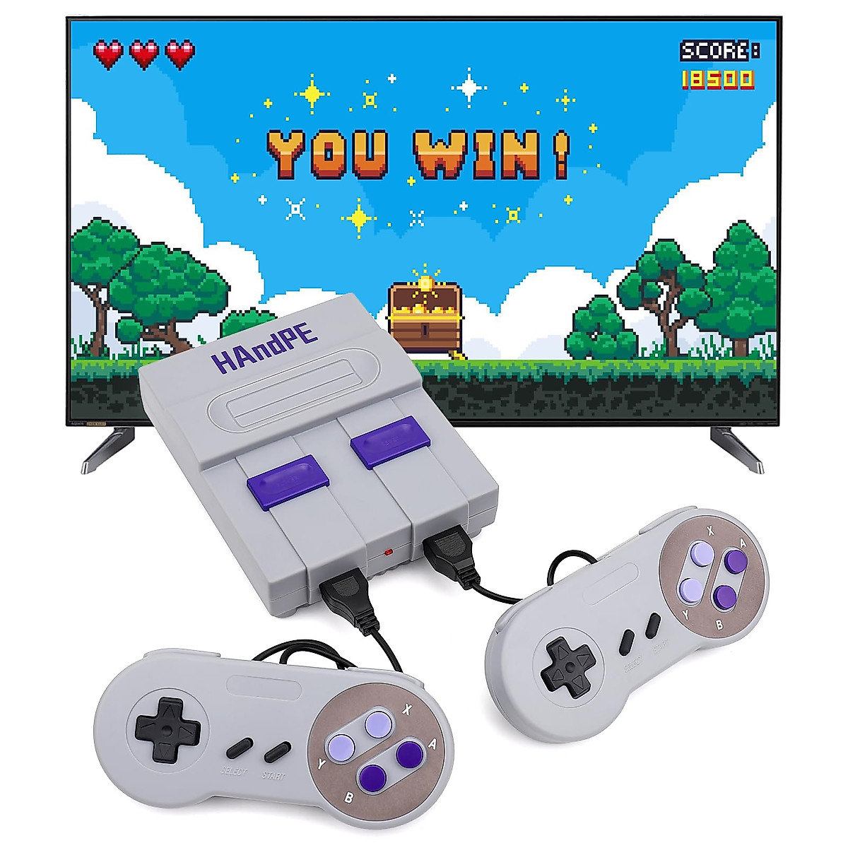 HAndPE Retro Classic Mini Game Console Childhood Game Consoles Built-in 821 Game(Some are Repeated) Dual Control 8-Bit Handheld Game Player for TV Video Bring Happy Childhood Memories