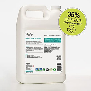 Virgin Camelina Oil for Equine, Dogs and Cats, 1 Gallon, Rich in Omega-3, 6, 9, Vitamin E, Fatty Acids. 100% Pure & Cold Pressed. Supports Skin, Coat, Joint Health. Product of Canada