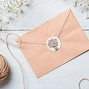 Wildflower Wishes Birthday Seals - Set of 24 Envelope Seals, 1 1/2 Inch Diameter
