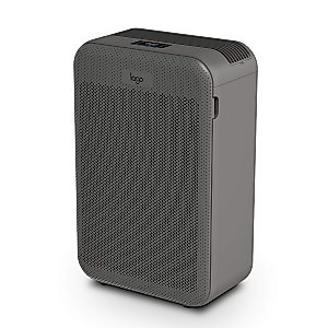 Lago Air Purifier for Home with True HEPA Odor-Reducing Carbon 3-Stage Filters Up to 322 sq ft - Silent, Multiple Purification Speeds - Reduces Pet Dander, Pollen, Smoke, Dust (Gray)