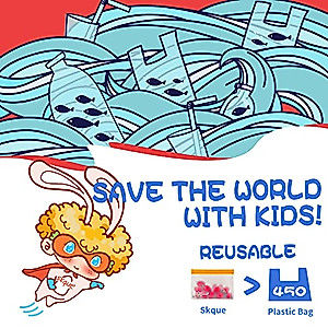 12 Pack Flat Ziplock Reusable Sandwich Snack Bags for Kids - 0.6mm EX-Thick BPA PHT PVC HM LaTeX Free, Odorless, PreClean, Leakproof (4 Gallon 4 Snack 4 Sandwich Bags) Silicone Food Storage Bags