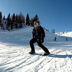 Snowfeet - Mini Short Ski Skates for Snow | Skis for Winter Shoes | Short Snowskates Snowblades Skiboards | The Real Original (Black)