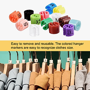MECCANIXITY Clothes Hanger Marker S Size Tag Fit 3.5mm Rod White for Garment Clothing Color Coding, Pack of 100
