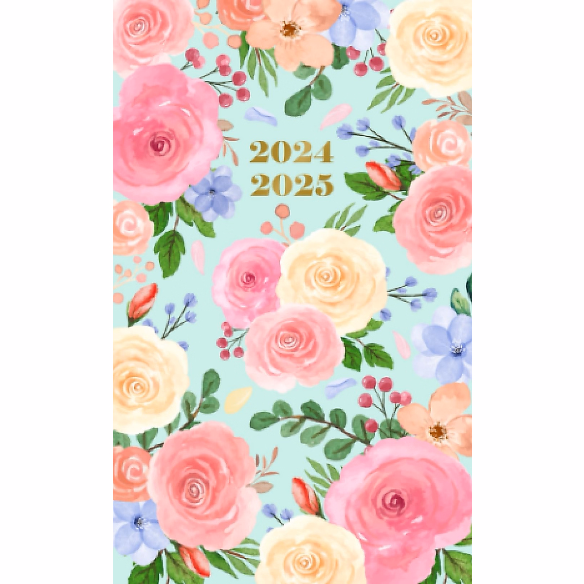 2024-2025: 24 Months Monthly Planner Pocket Size for 2 Years from JANUARY to DECEMBER Includes Federal Holidays | Small Appointment Notebook for Easy Scheduling On-The-Go with Rose Flowers