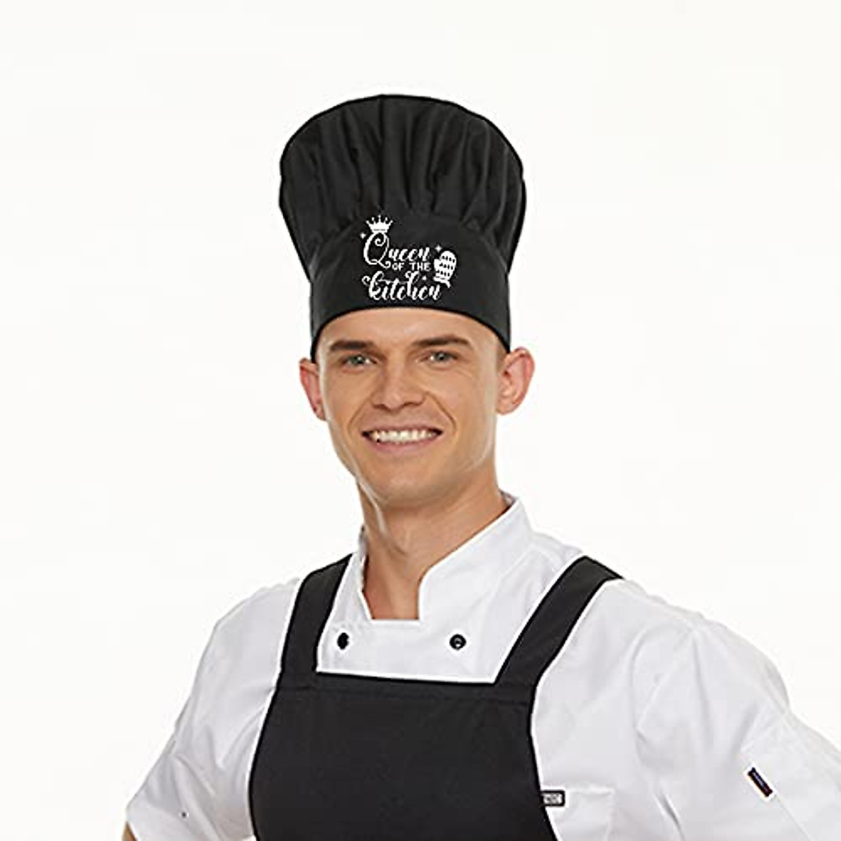 AGMDESIGN Funny Chef Hat, Queen of The Kitchen, Funny Chef Wear, Adjustable Kitchen Cooking Hat for Men & Women Black, Perfect for Birthday/Christmas/Thanksgiving
