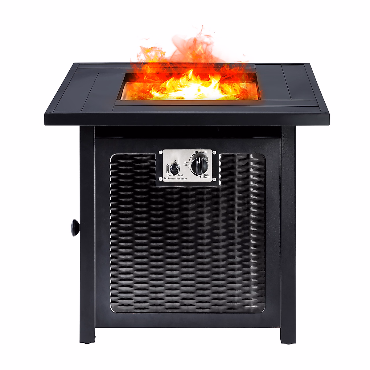 Aisender Outdoor Propane Fire Pit 28 Inch Gas Fire Pit Table, 50,000 BTU Square Fire Table with CSA Safety Certificate for Celebration and Party in The Garden, Backyard and Patio