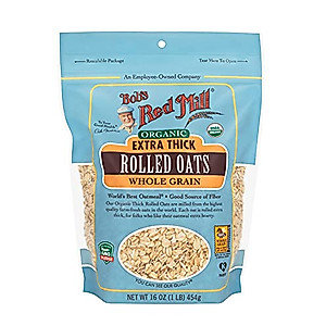 Bob's Red Mill Organic Extra Thick Rolled Oats, 16-ounce (Pack of 4)
