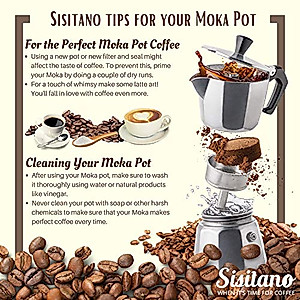 Sisitano Espresso Maker, 9oz Moka Pot 6 expresso cups, Greca Coffee Maker, Cafetera Cuban Coffee Maker, Percolator Coffee Pot, Electric/Gas Stovetop Espresso Maker inspired by Italian Coffee Makers