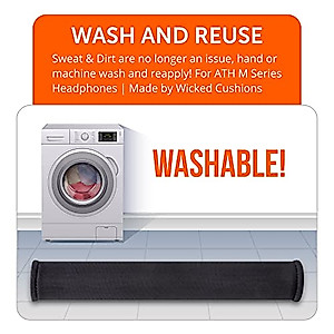 WC PadZ & BandZ Bundle - Replacement Earpads and Headband Cover for ATH M50X and M Series Headphones | Black & Black